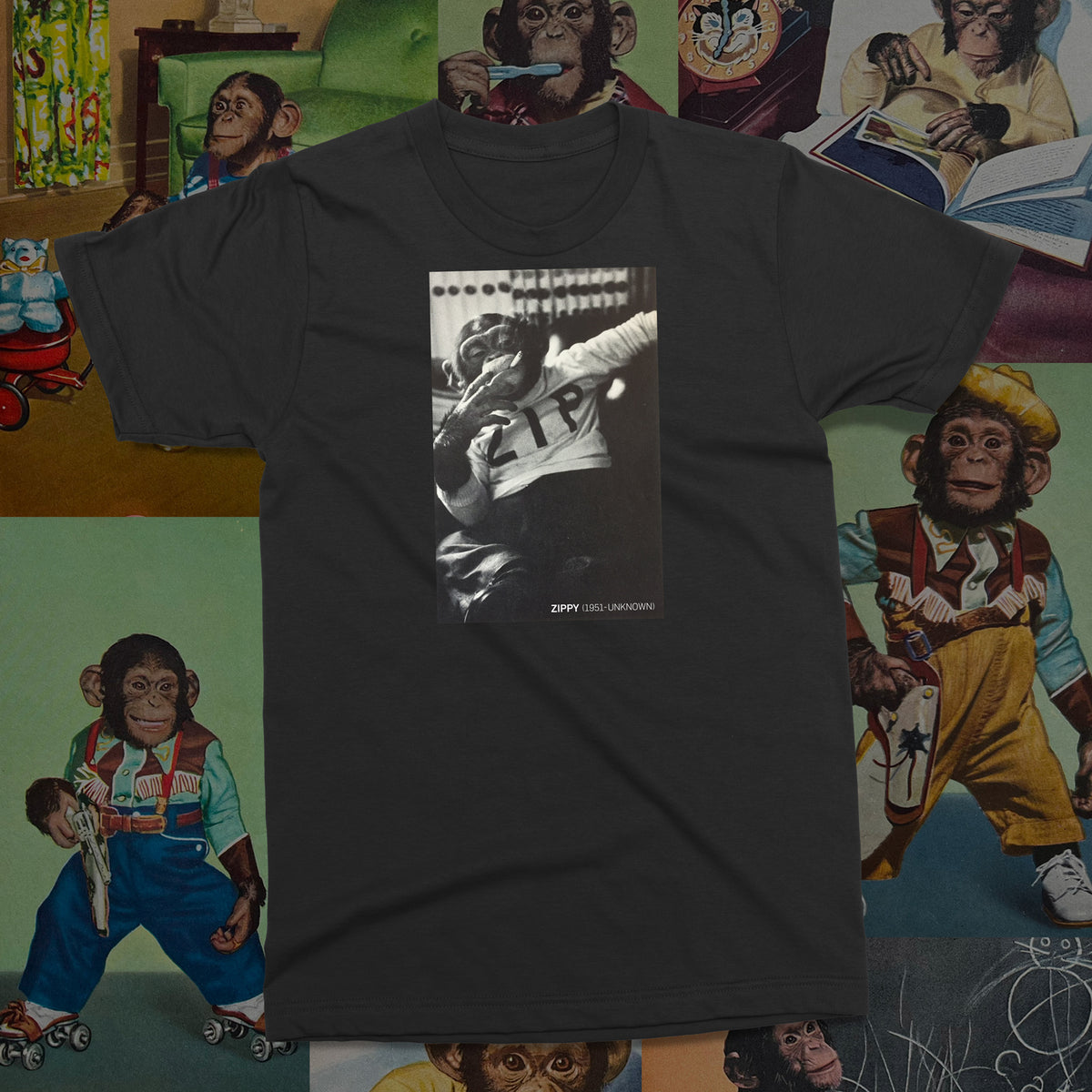 Zip the Smoking Chimp T-Shirt – Wounded Elk